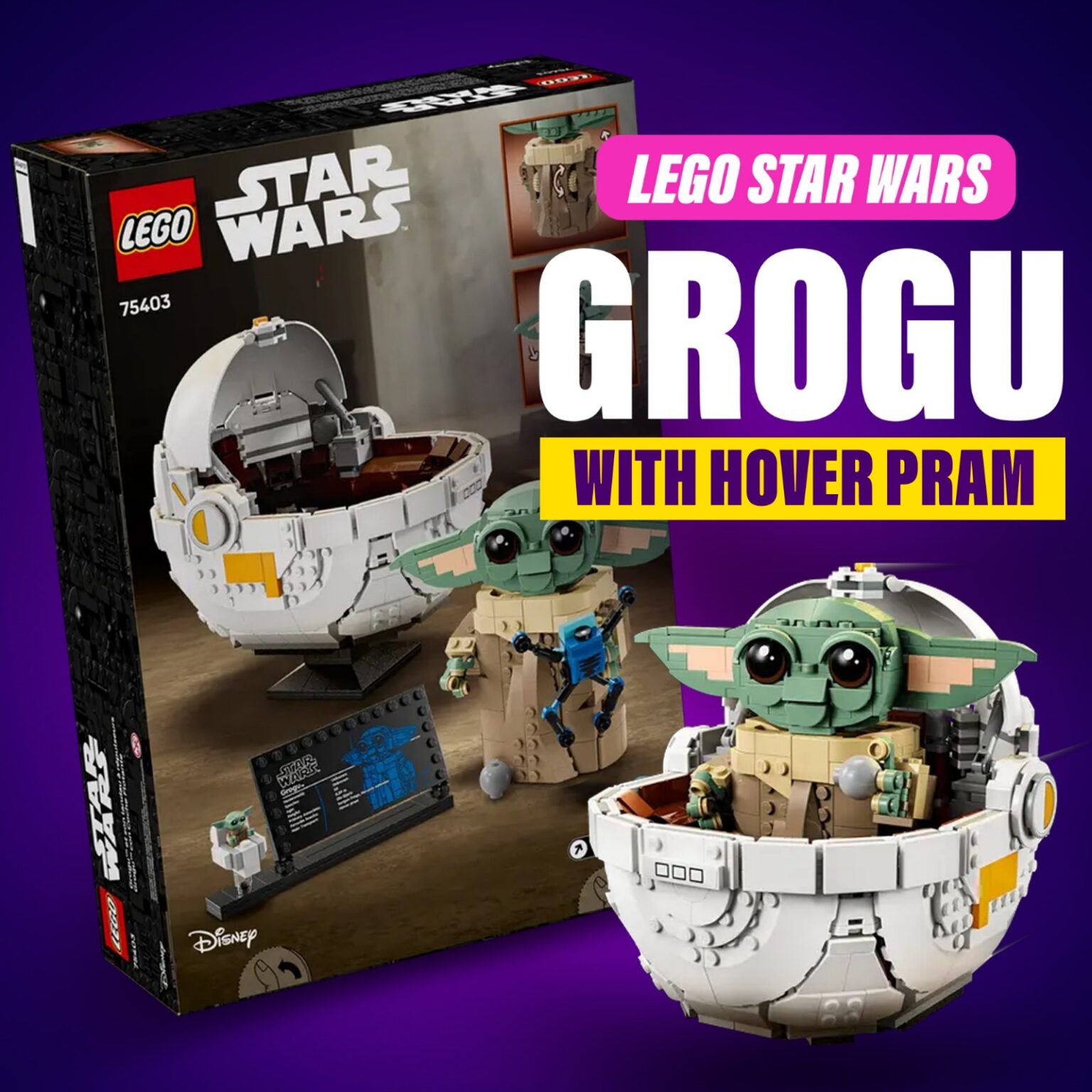 LEGO: GROGU WITH HOVER PRAM - AUTO DRAW! - RaffledUp