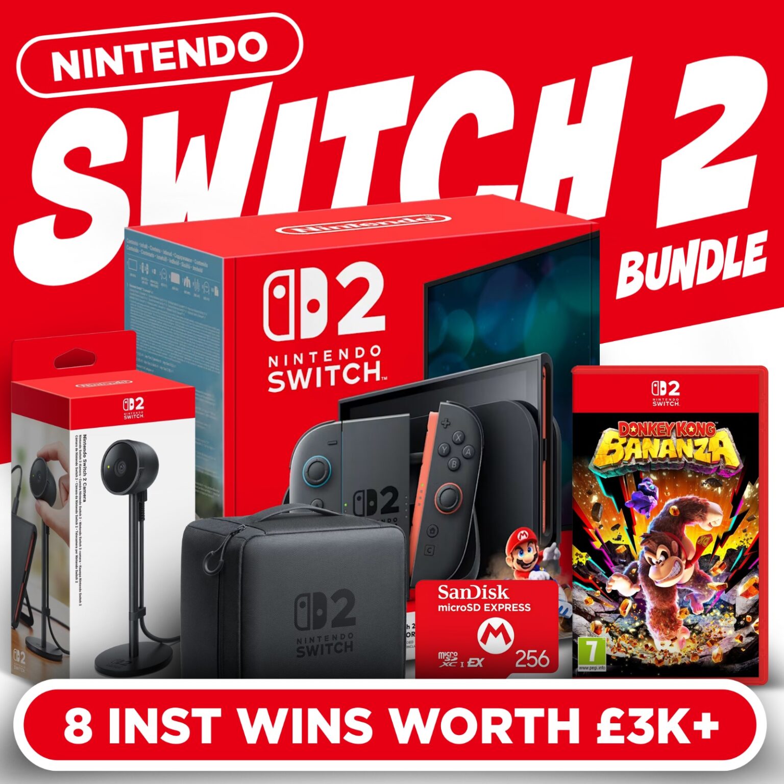 NINTENDO SWITCH 2 BUNDLE - 8x SWITCH 2 INSTANT WINS! - RaffledUp